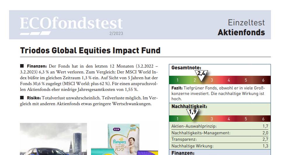 Im Test: Triodos Global Equities Impact Fund