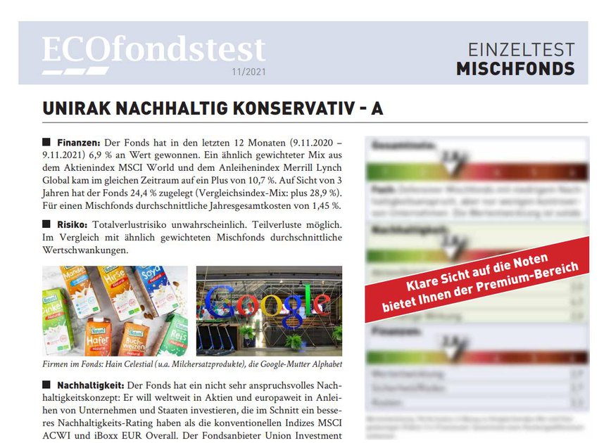 Union Investment Unirak Nachhaltig Net A